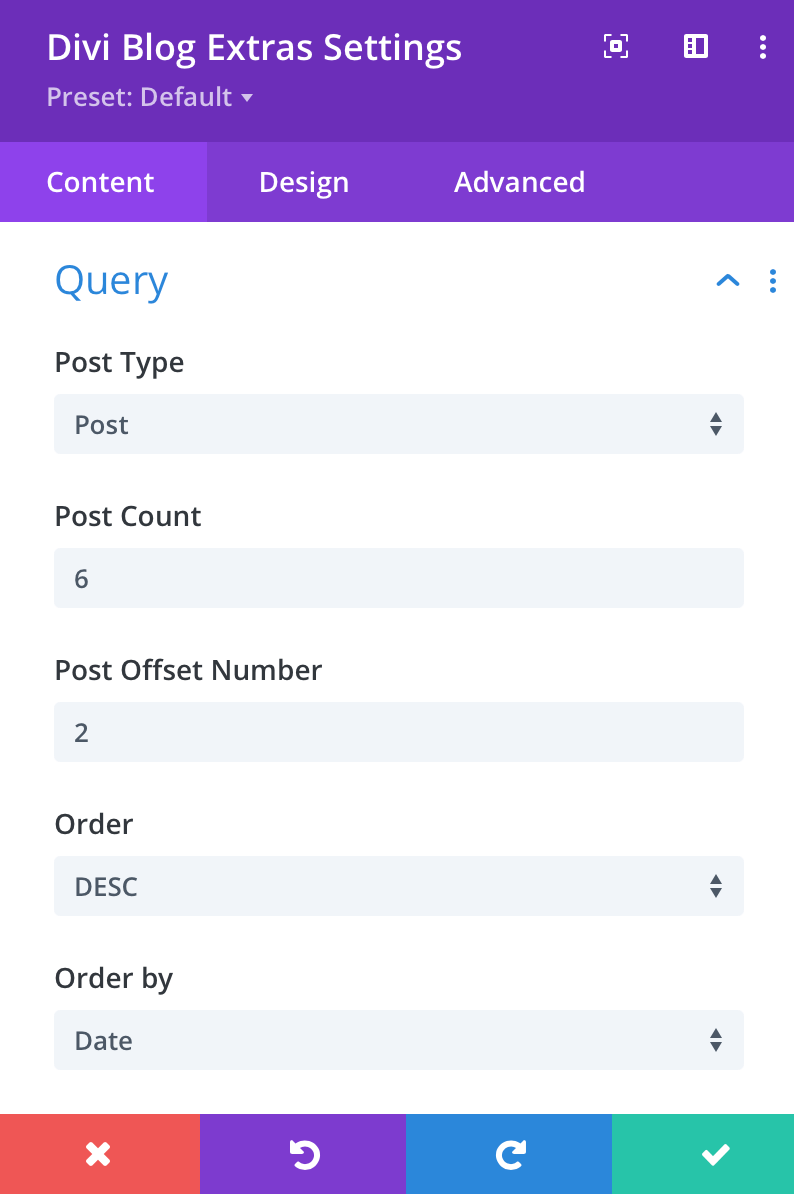 Post Offset - Divi Extended Documentation