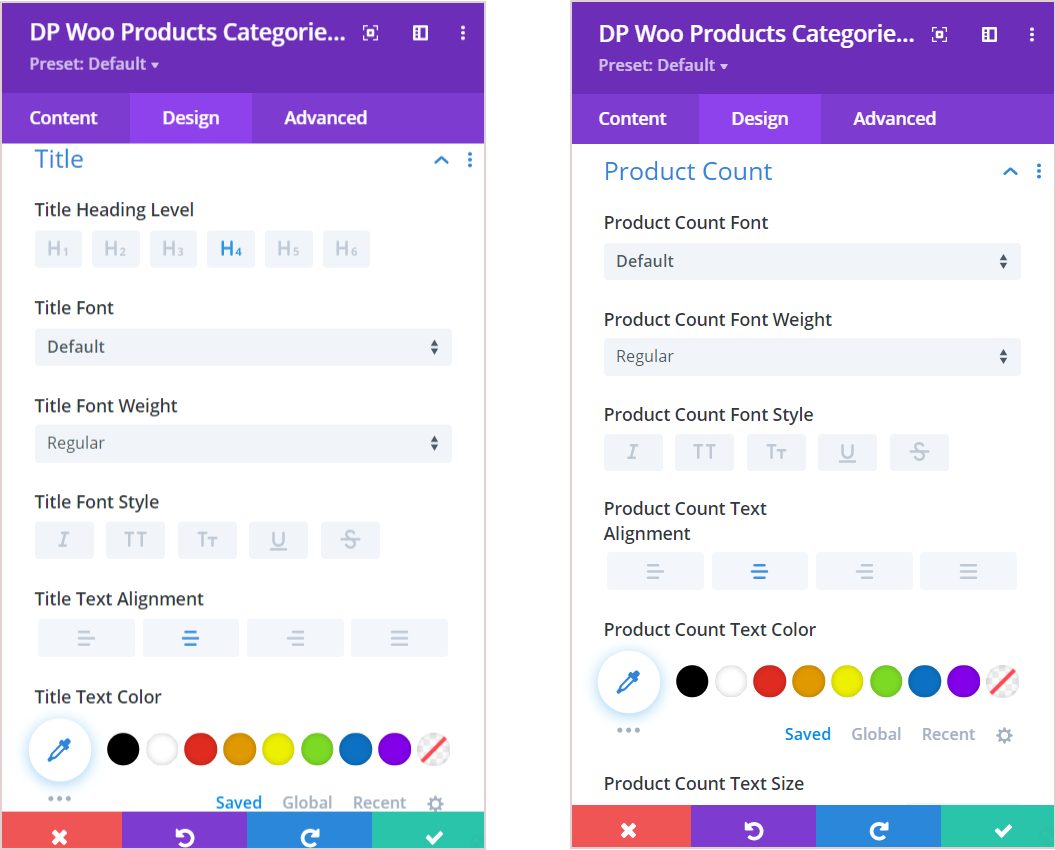 DCP Woo Products Categories - Divi Extended Documentation
