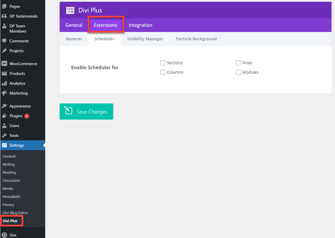 Scheduler - Divi Extended Documentation