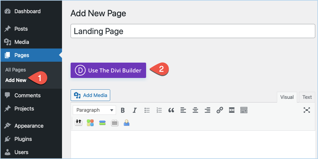 How to access landing pages - Divi Extended Documentation