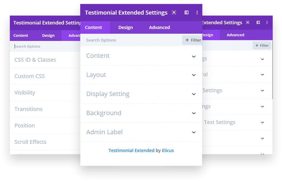 Divi Testimonial Extended with 6 Testimonial Slider Layouts