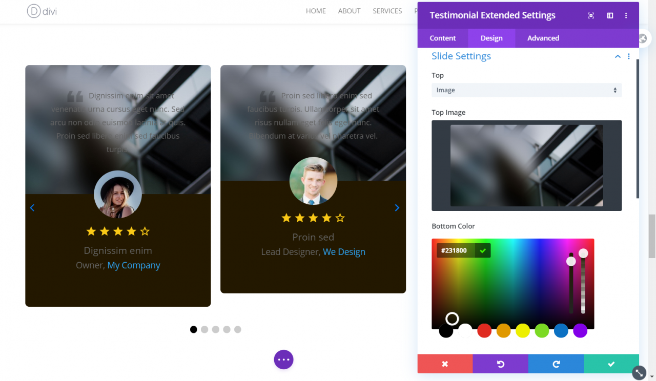 Divi testimonial slider plugin overview & review - Divi Extended
