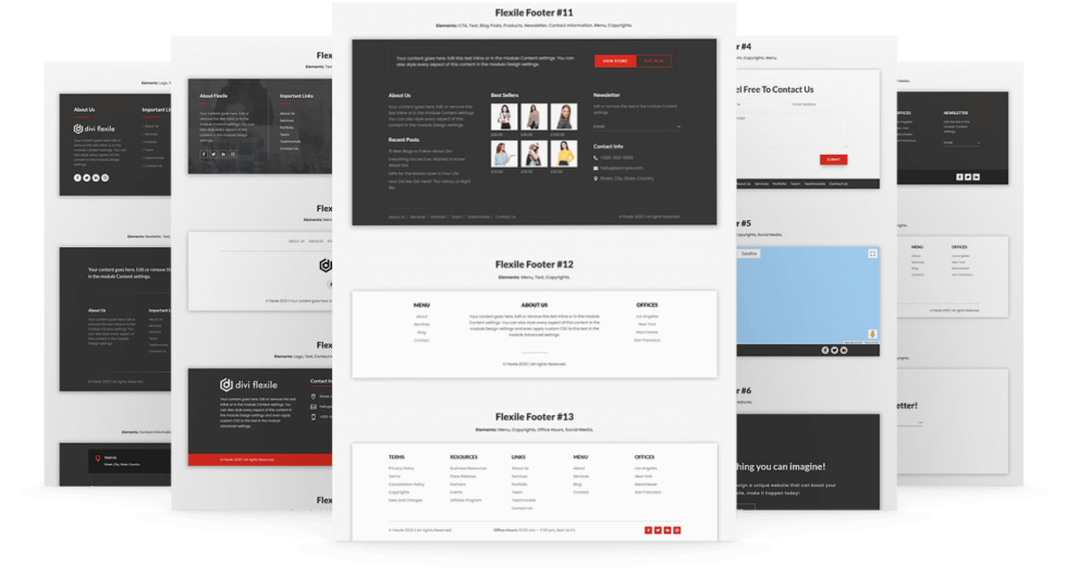 Divi Flexile Footers | Divi Extended